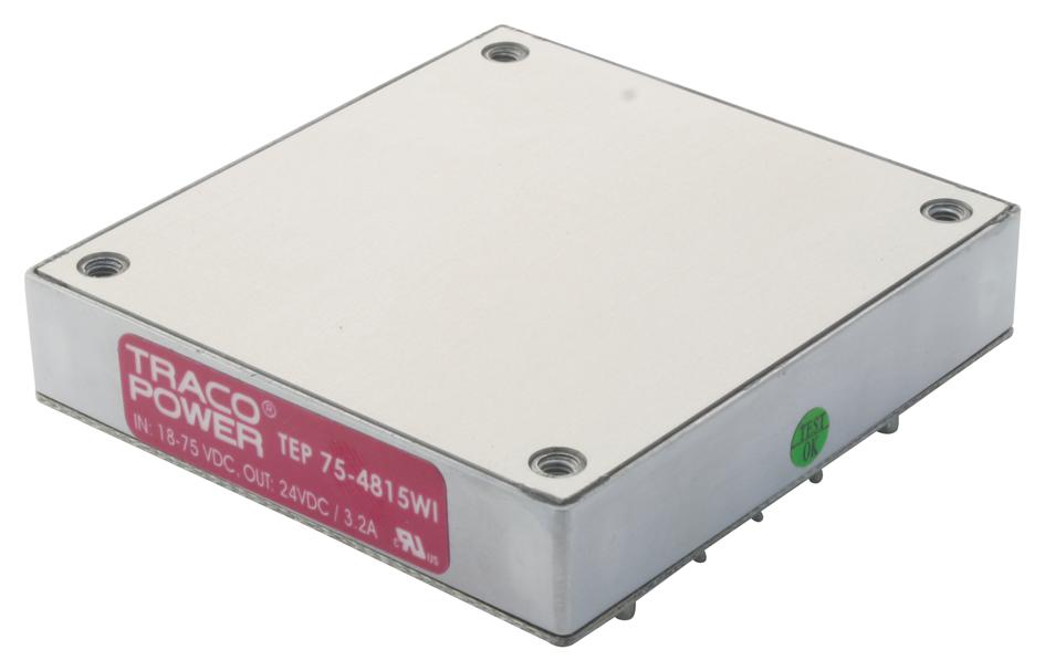 TEP 75-2412WI - Traco Power - Isolated Chassis Mount DC/DC Converter, Railway, 4:1