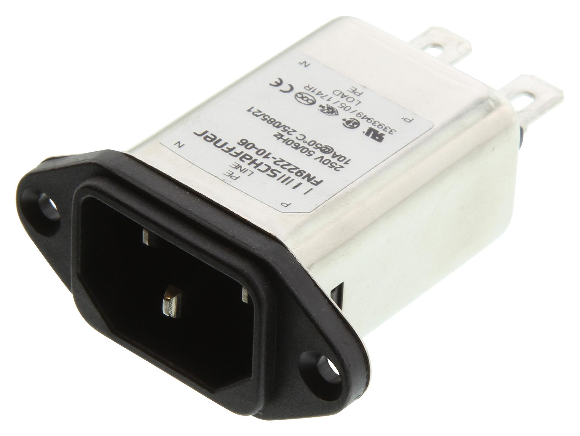 FN9222-10-06 - Schaffner - Filtered IEC Power Entry Module, IEC C14 ...
