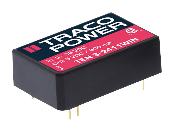 TEN 3-2411WIN - Traco Power - Isolated Through Hole DC/DC Converter, ITE, 4:1