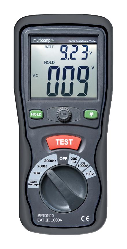 MP700110 - Multicomp Pro - Earth Ground Tester, AC/DC Voltage, Ground ...