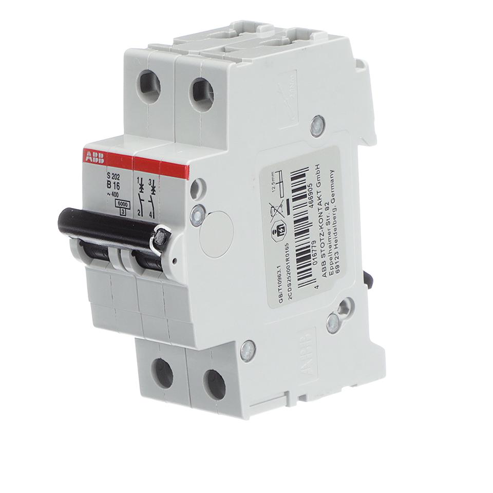 S202-B16 - Abb - Thermal Magnetic Circuit Breaker, Miniature, B Curve