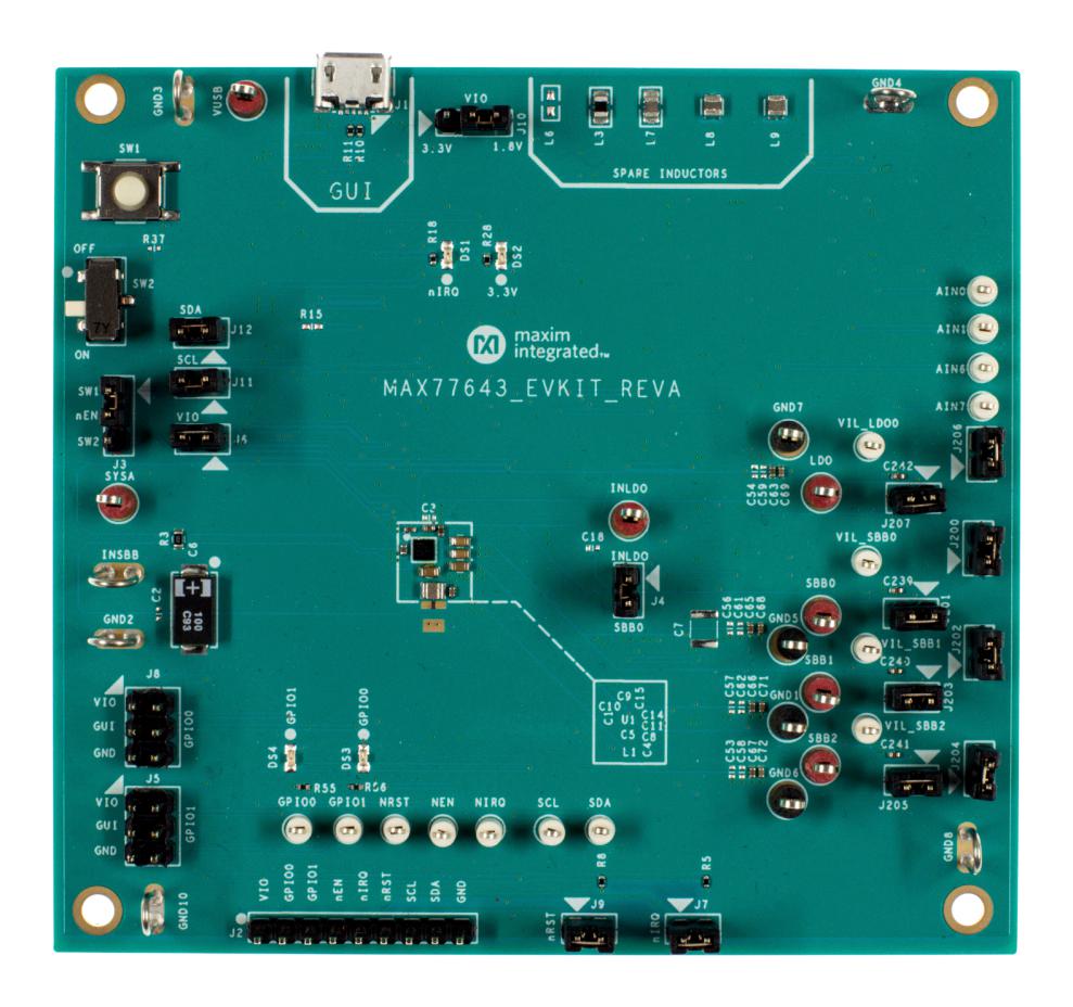 MAX77643EVKIT# - Analog Devices - Evaluation Kit, MAX77643AANA+, Single Inductor Multiple Output ...