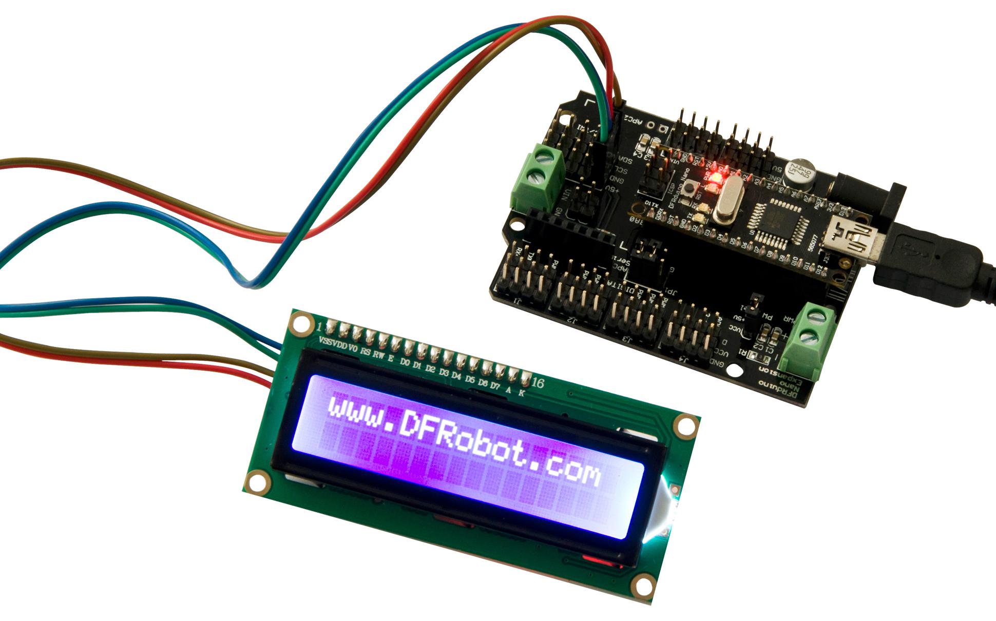 DFR0063 - Dfrobot - Expansion Board, I2C 16x2 Arduino LCD Display ...