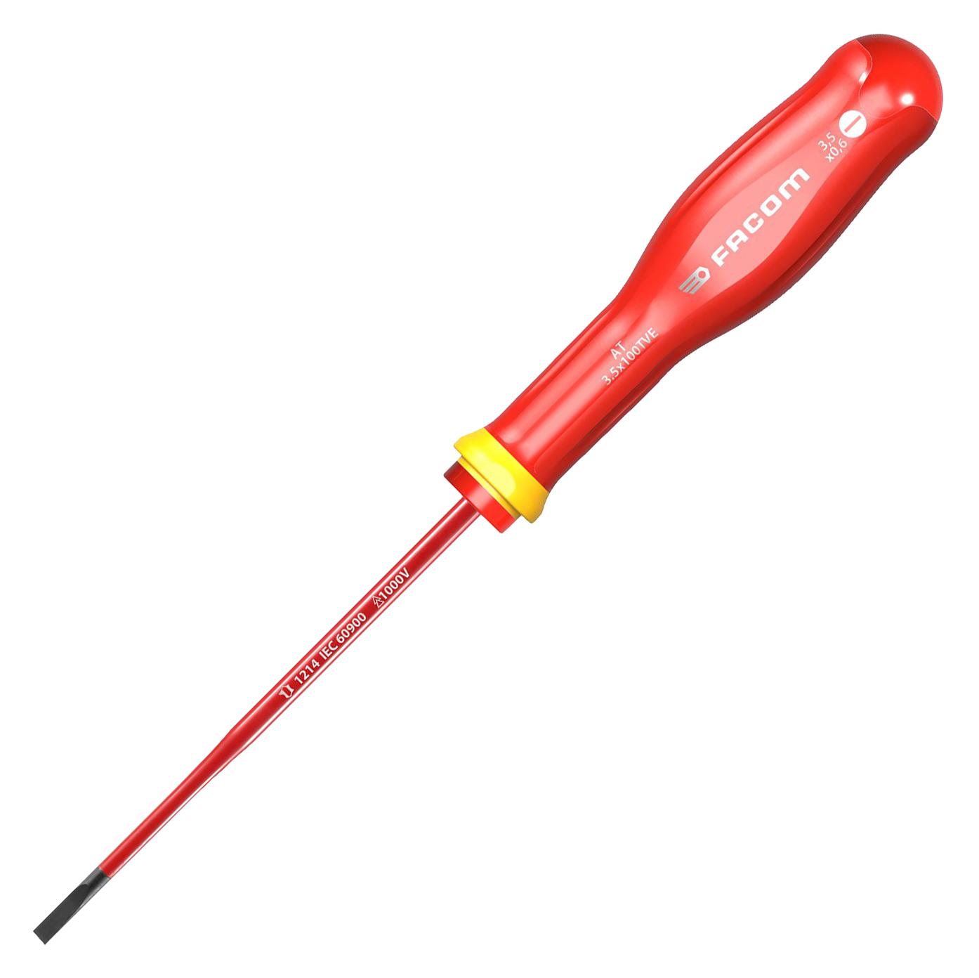 AT3.5X100TVE - Facom - Screwdriver, Slotted, 100 mm Blade