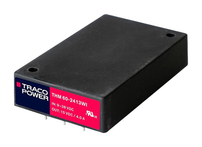 THM 60-2413WI - Traco Power - Isolated Through Hole DC/DC Converter, Medical, 4:1