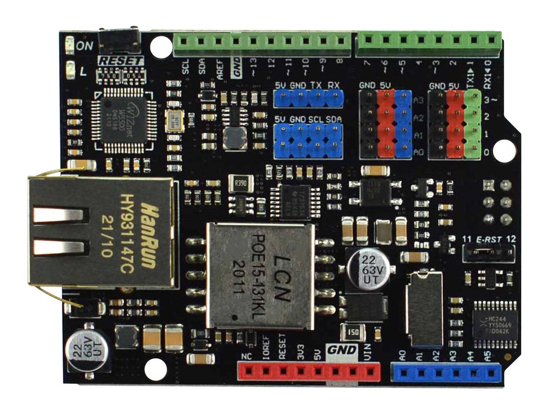 DFR0850 - Dfrobot - Ethernet And POE Shield, W5500, Arduino Ethernet Shield 2