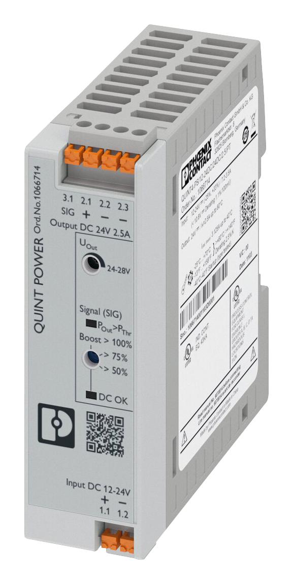 1066714 - Phoenix Contact - Isolated DIN Rail Mount DC/DC Converter, 24 ...