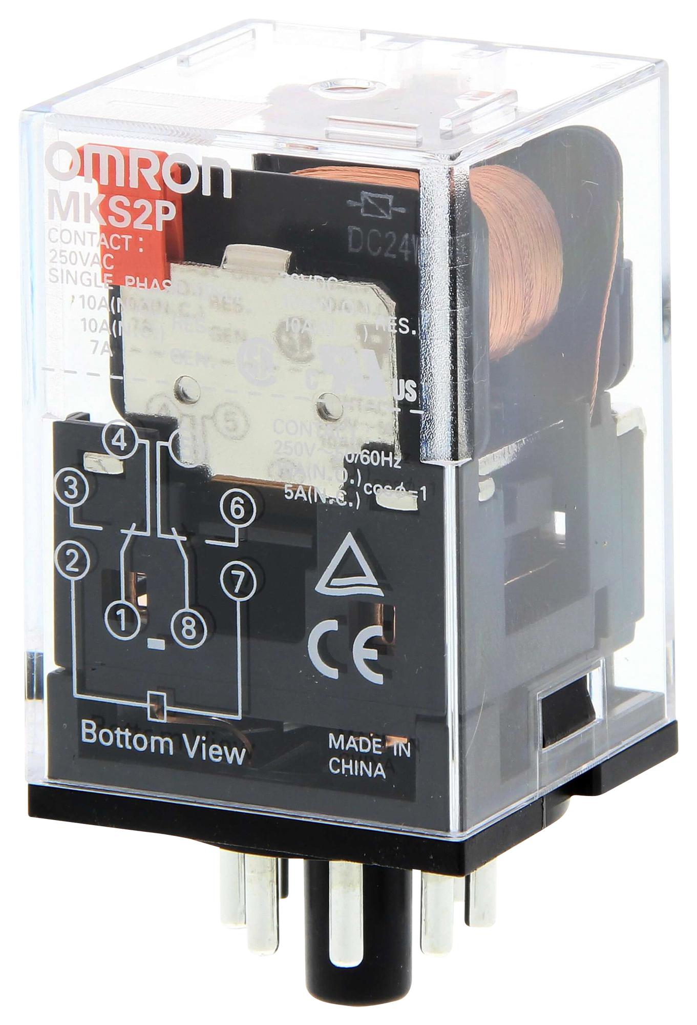 MKS2P AC110 - Omron Industrial Automation - Power Relay, DPDT, 110 VAC