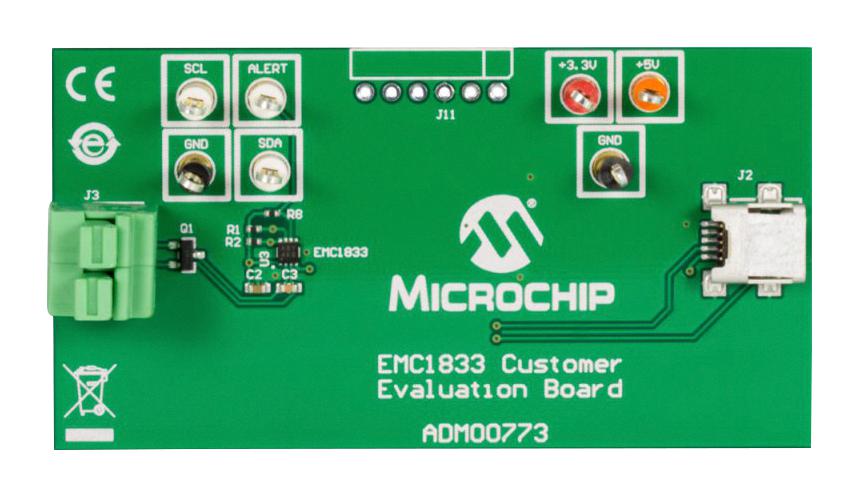 ADM00773 - Microchip - Evaluation Board, EMC1833, Temperature Sensor