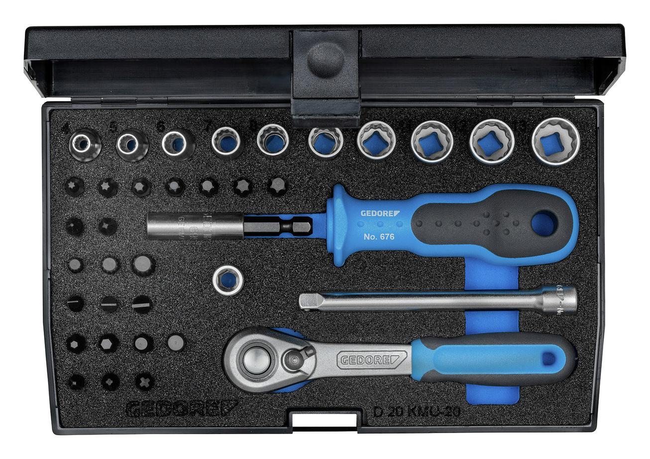 1822373 - Gedore - Socket Set, 1/4" Drive, 37 Pieces