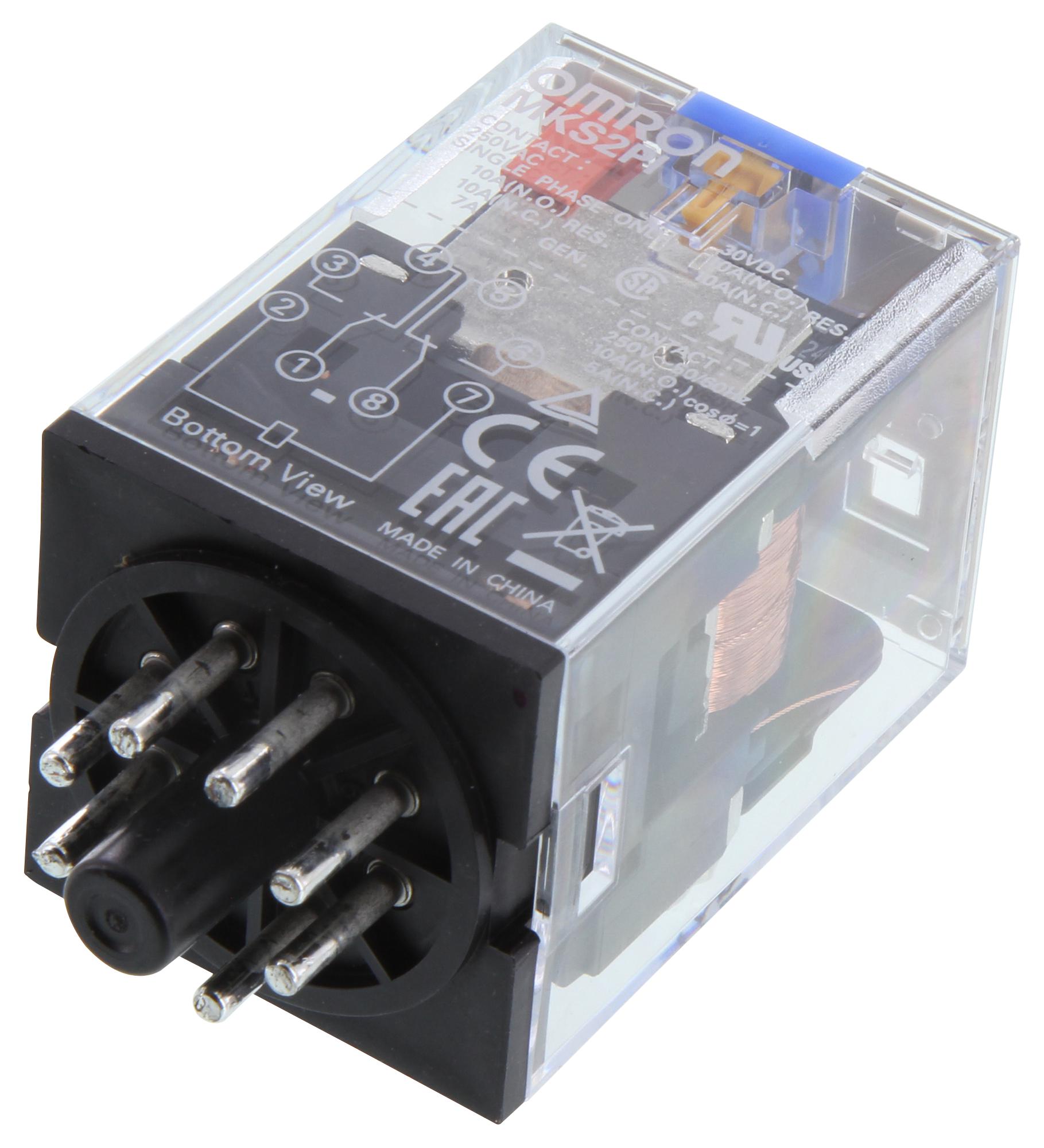 MKS2PI DC24. - Omron Industrial Automation - RELAY, DPDT, 250VAC